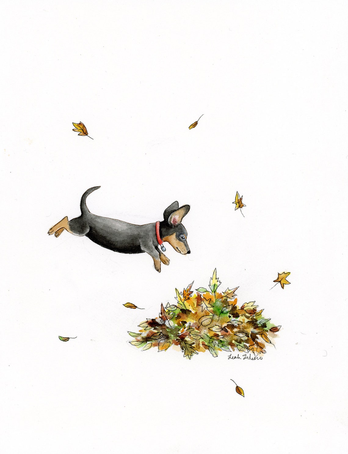 Dachshund Illustration Print Dachie Dog Print Cute Dog - Etsy