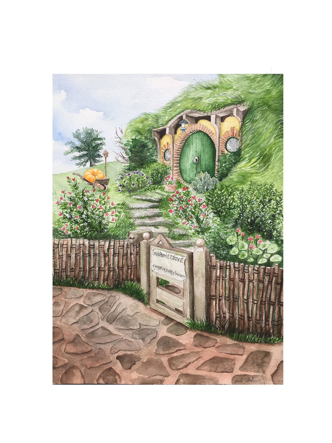 Bag End Print, Watercolor Painting, Fantasy Art, Multiple Sizes ...