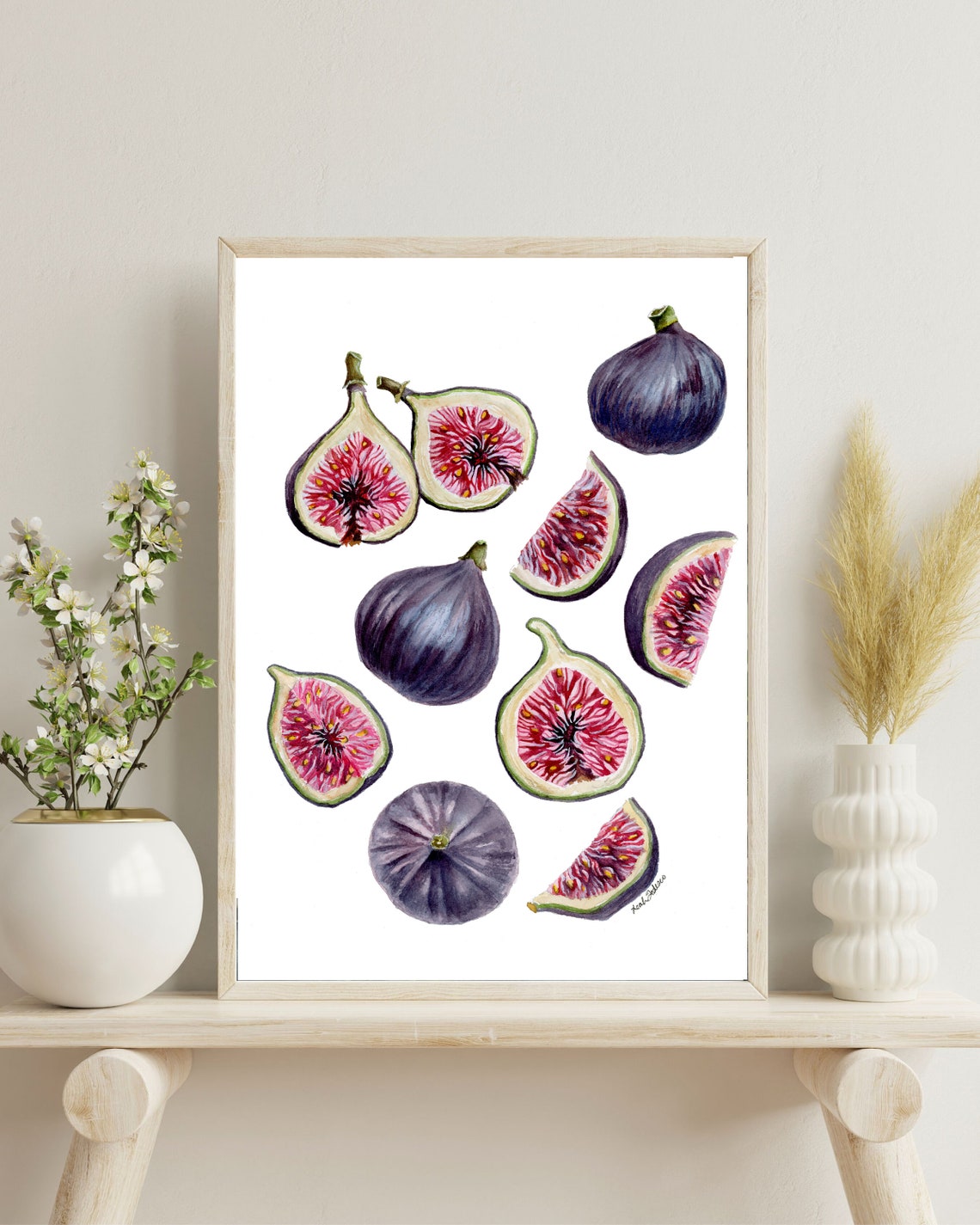 Figs Illustration Print, Watercolor Painting, Fruit Wall Art, Fig Art ...