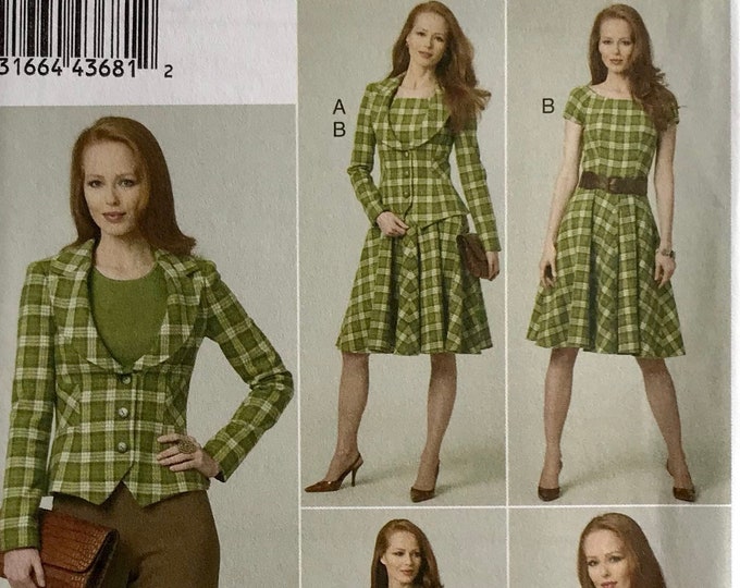 Vogue 8701 Misses' Jacket, Dress, Skirt and Pants Sewing Pattern Fit ...