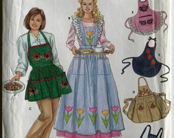 Simplicity 5201 Misses' Apron Daisy Kingdom Smock Style Retro With ...