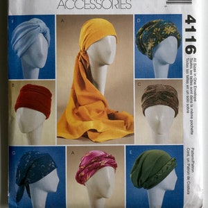 Mccall's 4116 Turbans, Headwrap and Hats Sewing Pattern Woven Headwrap ...