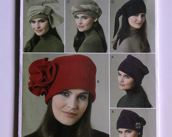 Vogue V8704 Misses' Hats Sewing Pattern Unlined Hats Made From Fleece ...
