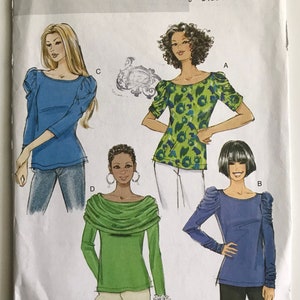 Butterick 5562, Misses' Knit Top Pattern, Close Fitting With Gathered ...
