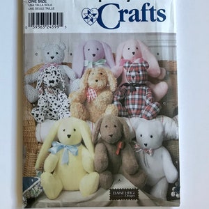 Simplicity 9524 Dog, Rabbit, Bear 14 Two Pattern Piece Animals by ...