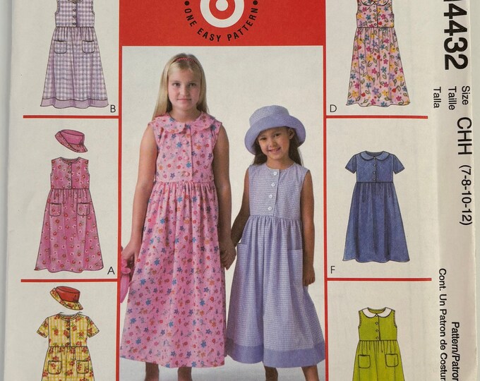 Mccall's 4432 Children's and Girls' Dresses and Hat, Above Ankle Dress ...