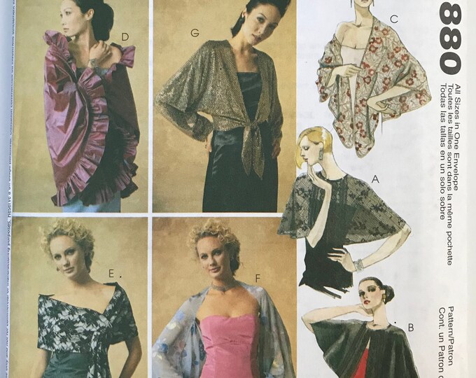 Mccall's 3880 Misses' Evening Wraps, Cover-ups With Trim Sewing Pattern ...