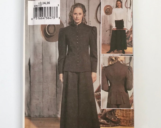 Butterick 3836 Riding Outfit, Old West, Jacket, Blouse and Culottes ...