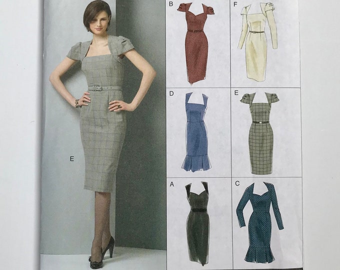 Vogue 8280 Misses' Dress Sewing Pattern Fitted Bodice, Sleeveless ...