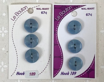 Vintage Black Buttons 5/8 Inch by Le Bouton, 11 Buttons on 2 Cards ...