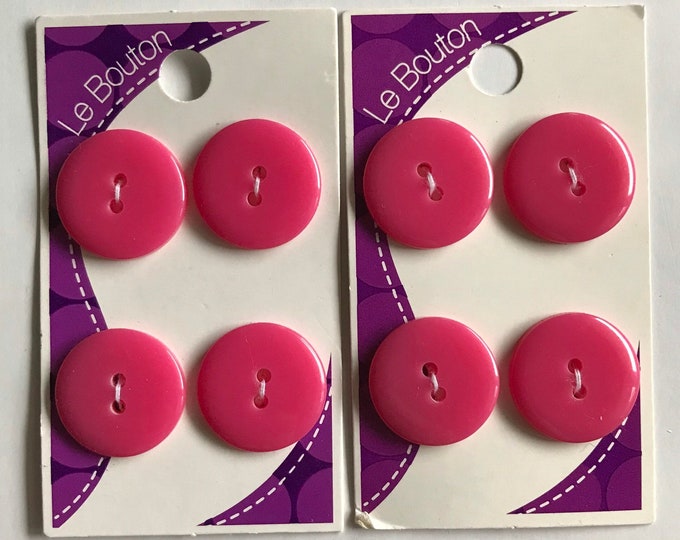 Pink Buttons, 3/4 Inch, 2-hole, by Le Bouton, 8 Total Buttons - Etsy