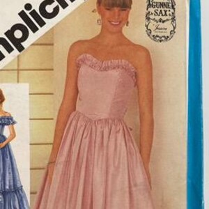 Simplicity 6386 80s Fitted Evening Gown and Petticoat in Two Lengths ...