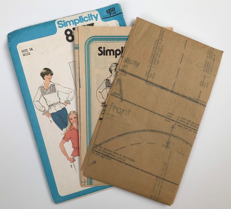Simplicity 8337 1970s Pullover Woven Top With Slash Collar Neckline ...