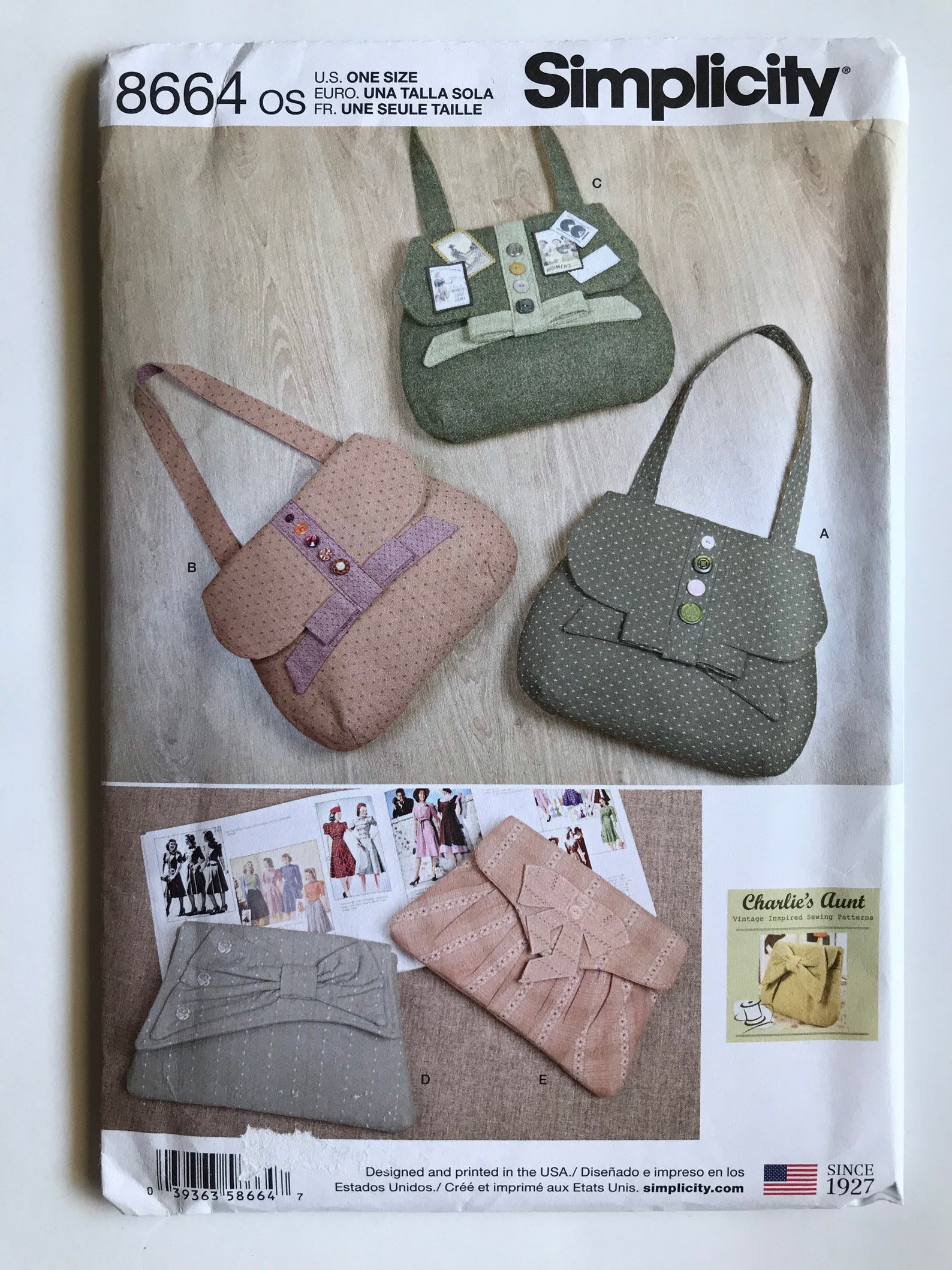 Simplicity 8664 Bags in four styles sewing pattern uncut | Etsy