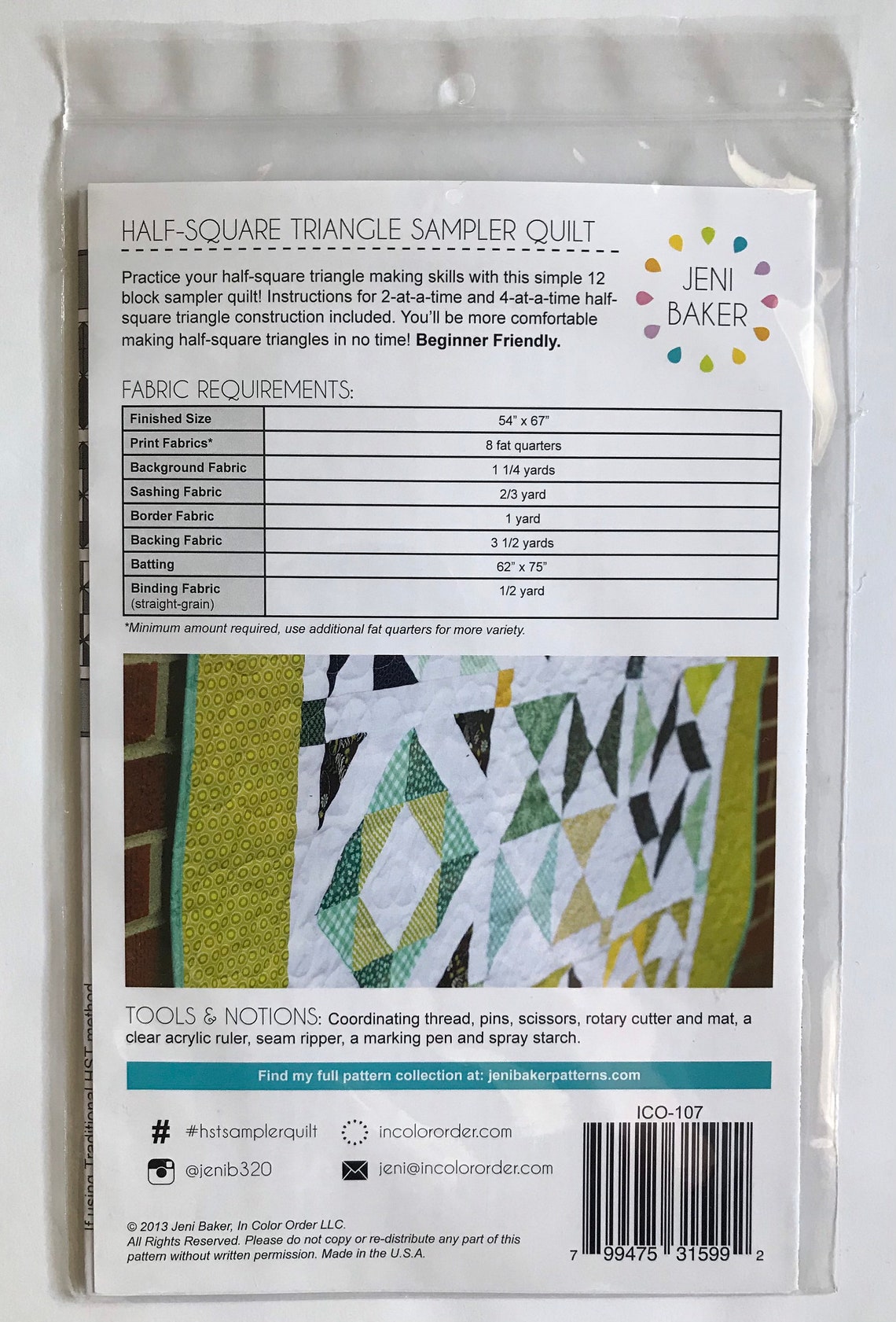 Half-square Triangle Sampler Quilt Sewing Pattern by Jeni | Etsy