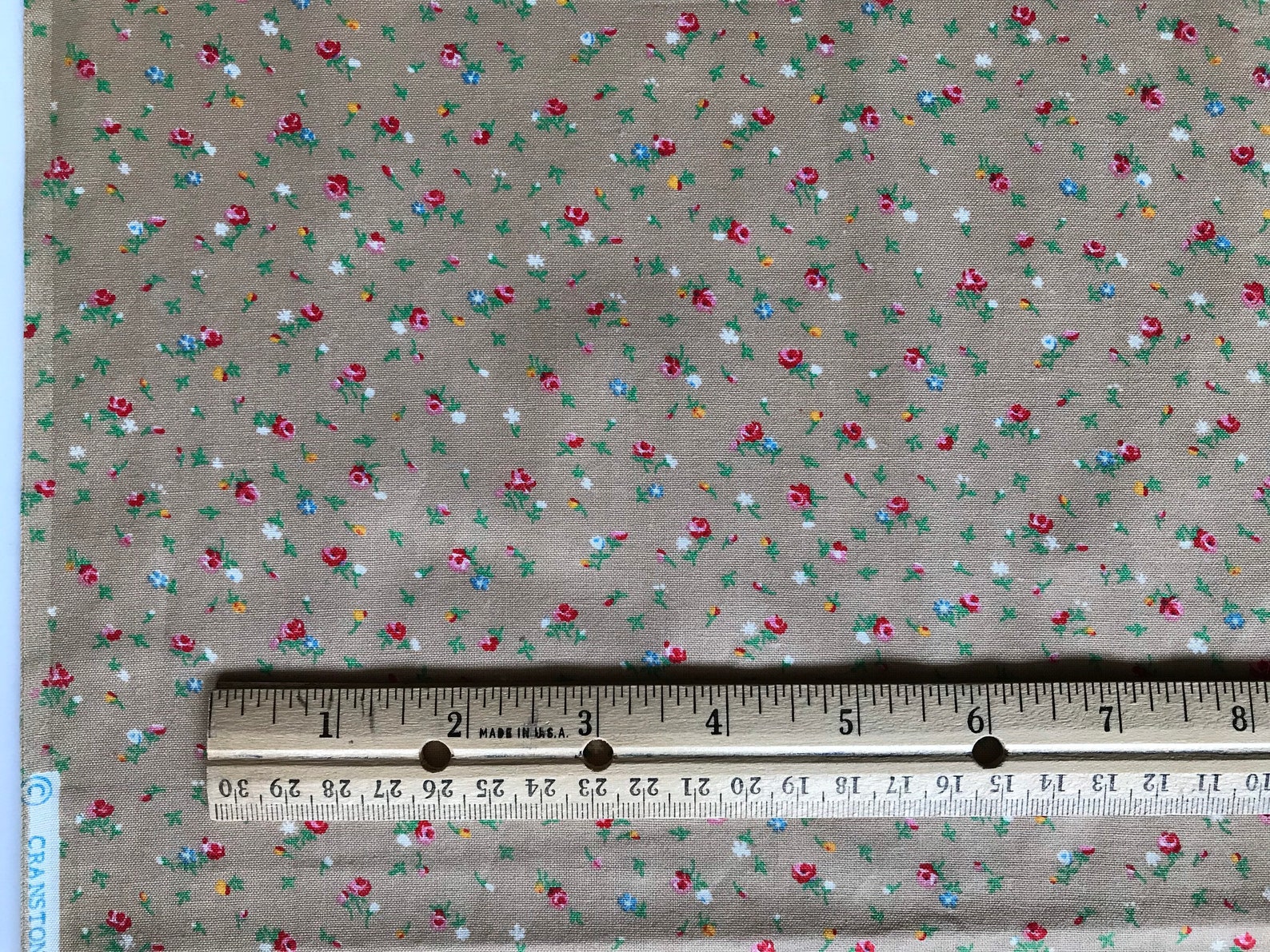 Small Colorful Floral Vintage Calico Print Fabric on Tan/light - Etsy