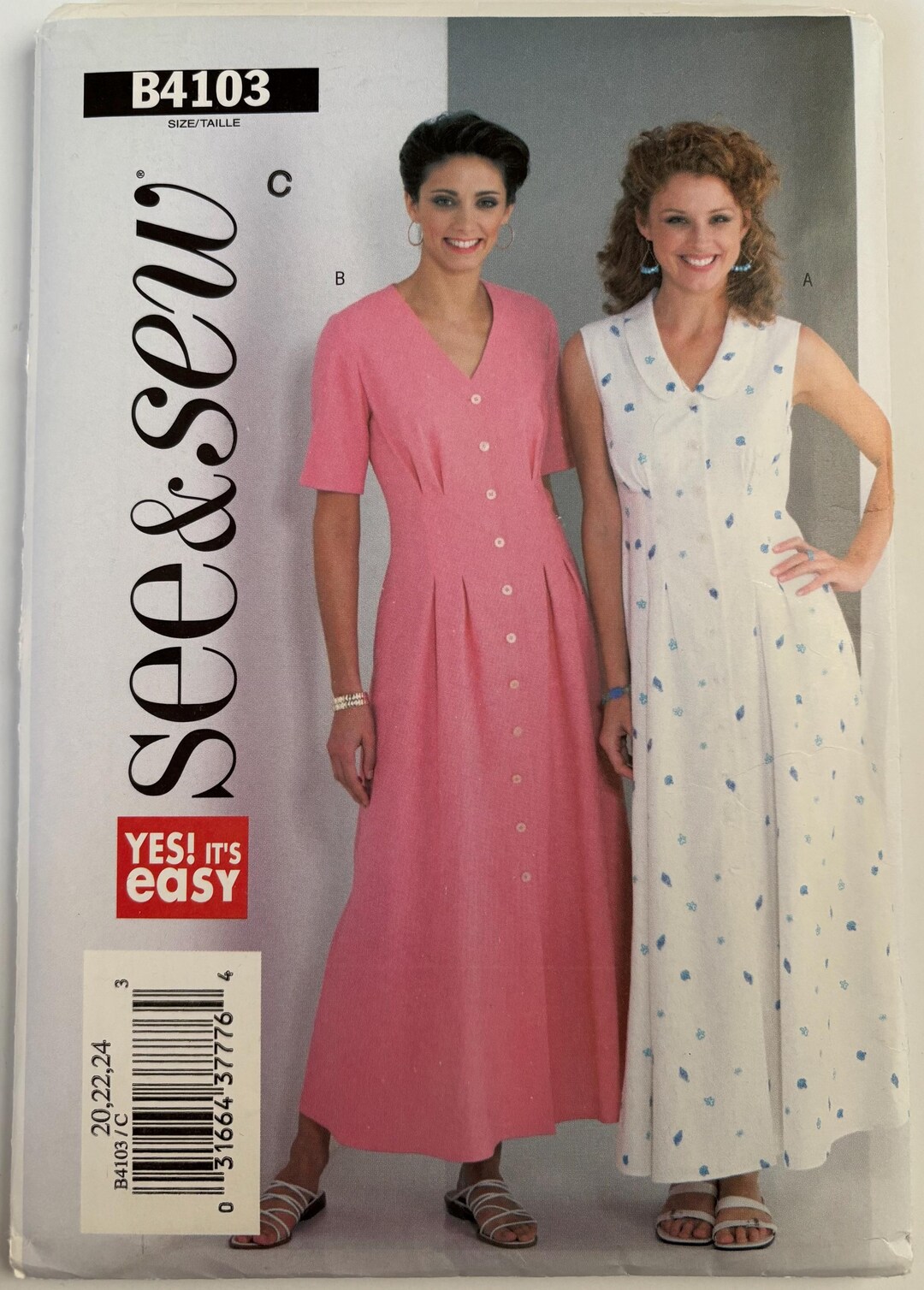 See & Sew 4103 Dress Loose-fitting, Slightly Flared, Above Ankle Dress ...