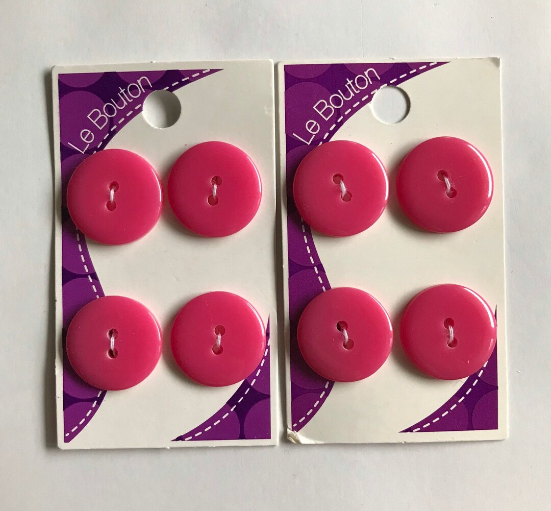 Pink Buttons, 3/4 Inch, 2-hole, by Le Bouton, 8 Total Buttons - Etsy