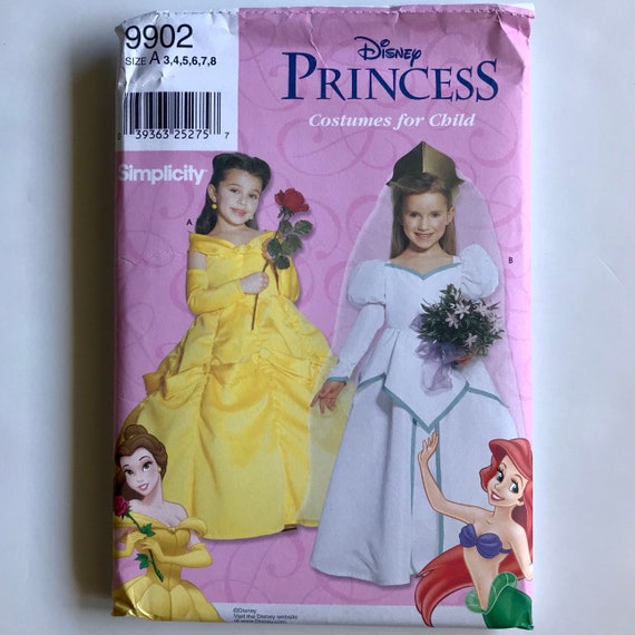 Simplicity 9902 Childs' Disney Princess Belle or Ariel - Etsy