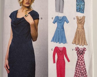 Vogue 8871 Misses' Fit & Flare Dress, Pullover W/ Princess Seams Knit ...