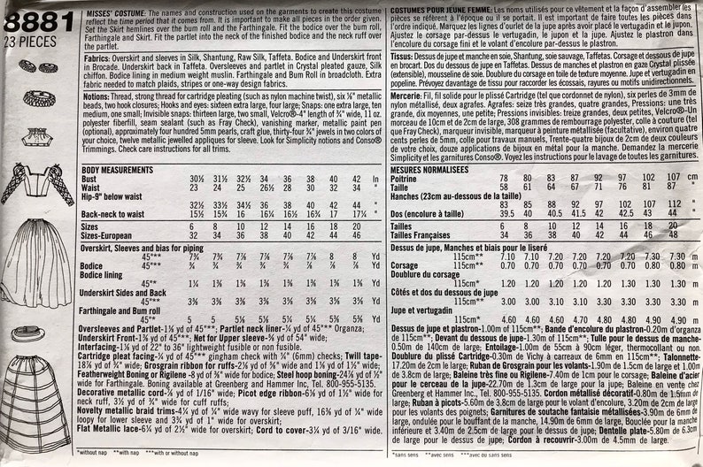 Simplicity 8881 Misses' Costume Pattern Elizabethan Dress - Etsy