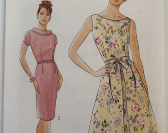 Vogue 8280 Misses' Dress Sewing Pattern Fitted Bodice, Sleeveless ...