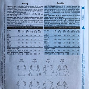Butterick 5562, Misses' Knit Top Pattern, Close Fitting With Gathered ...