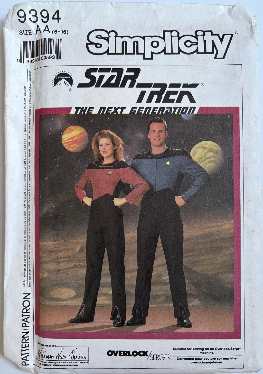 Simplicity 9394 Misses' Star Trek Costume Pattern for Knits Only ...