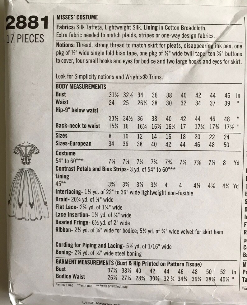 Simplicity 2881 Misses' Costume Pattern Civil War - Etsy