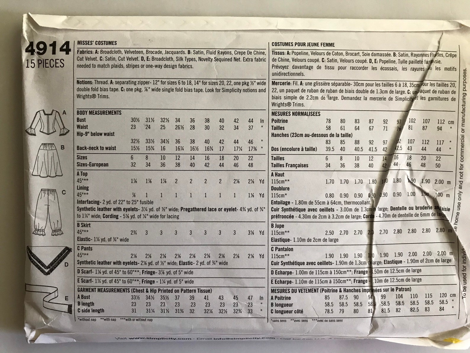 Simplicity 4914 Misses' Pirate Costumes Pattern - Etsy