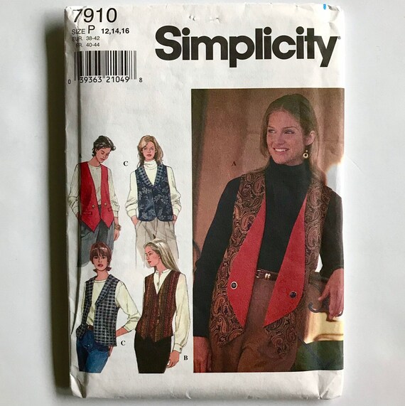 Simplicity 7910/9741 1990s Misses' Set of Reversible - Etsy
