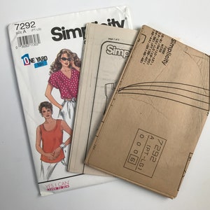 Simplicity 7292 90s Pullover Top Pattern: Neckline, Sleeve, Length ...