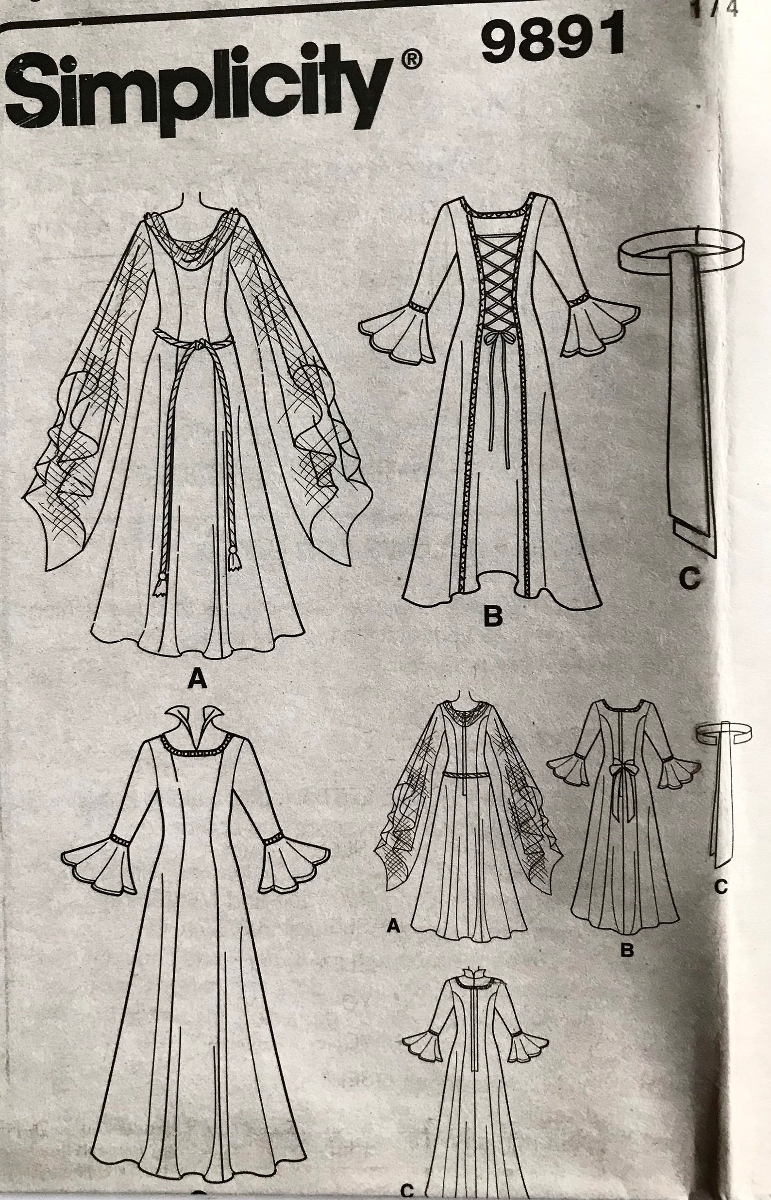 Simplicity 9891/0513 Misses' Costume Pattern Princess - Etsy