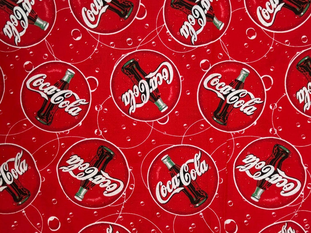Coca Cola Coke Logo Red Quilting Cotton Fabric by Spectrix Fabrics, by ...
