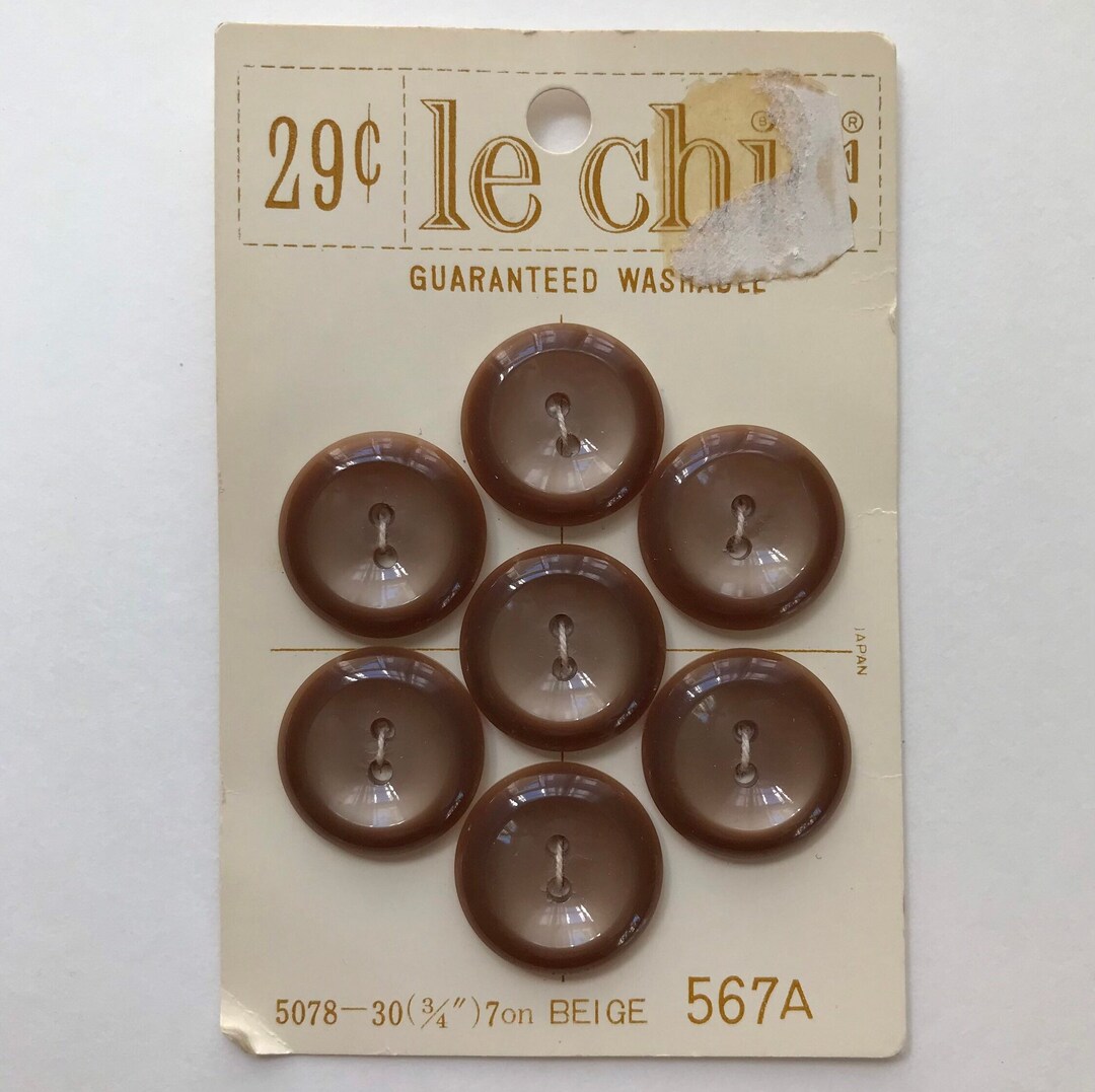 Vintage Beige/light Tan Buttons, 3/4 Inch by Le Chic, 7 Total, Washable ...
