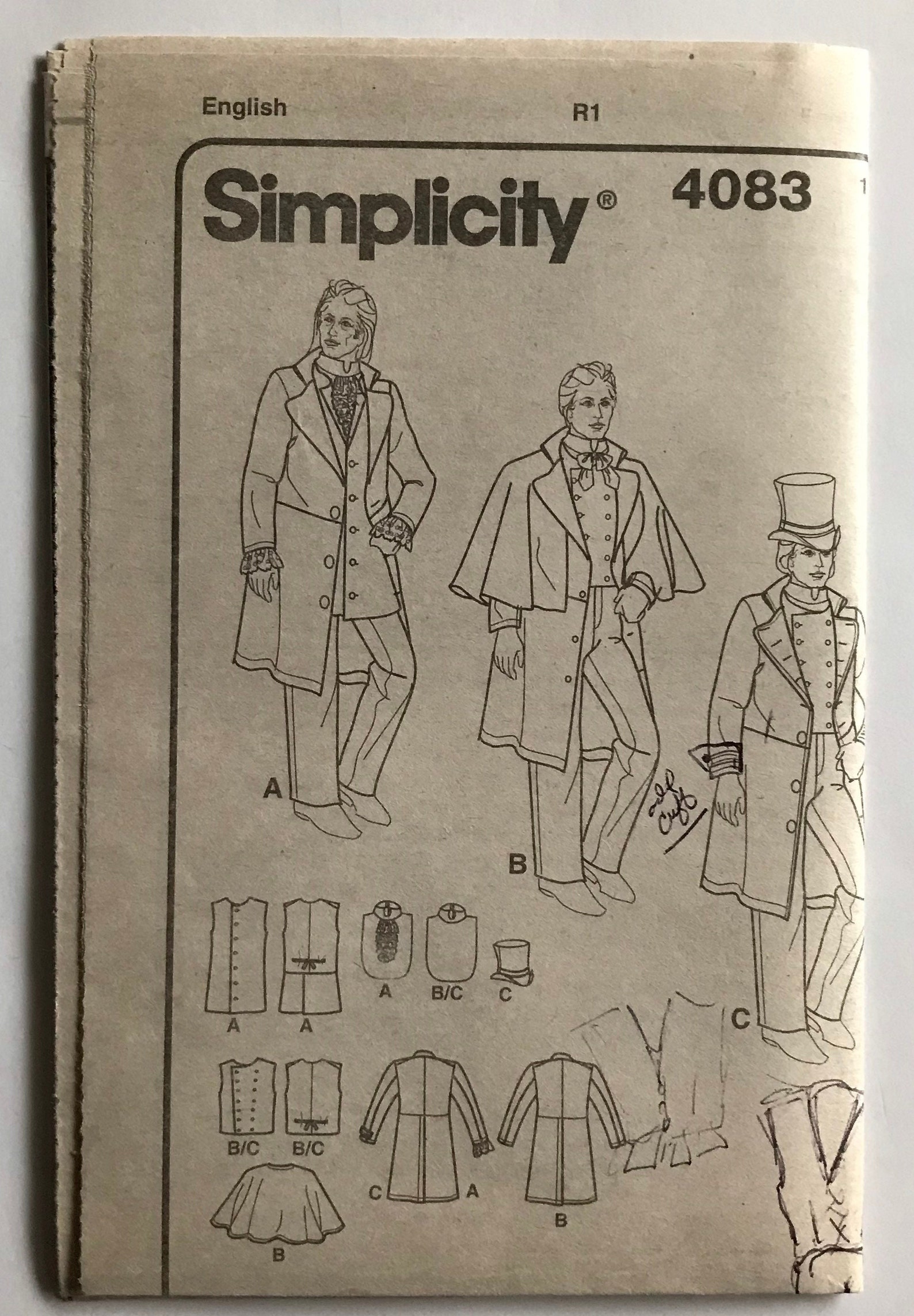 Simplicity 4083 Men's Costumes Pattern Mad Hatter - Etsy