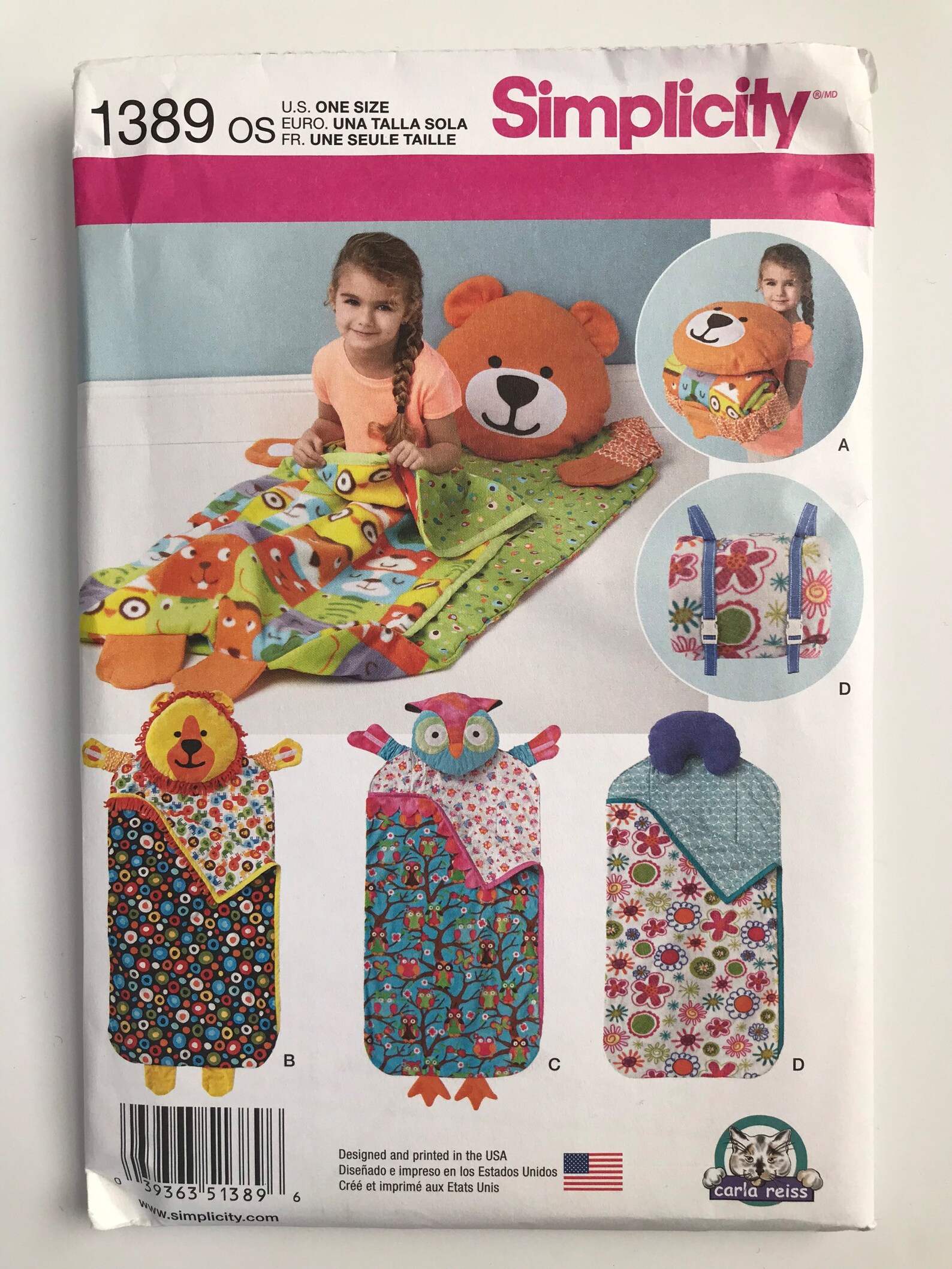 Simplicity 1389 Child's Nap Packs Roll up Fleece Blanket - Etsy