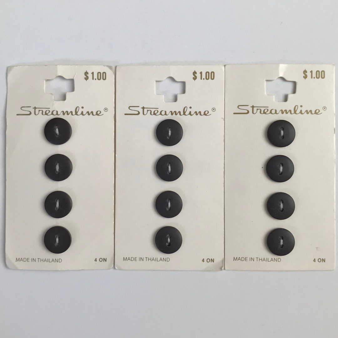 Dark Brown Small Buttons- Vintage, 7/16", 12 Buttons on Three Cards ...