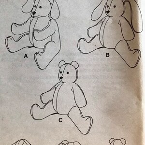 Simplicity 9524 Dog, Rabbit, Bear 14 Two Pattern Piece Animals by ...