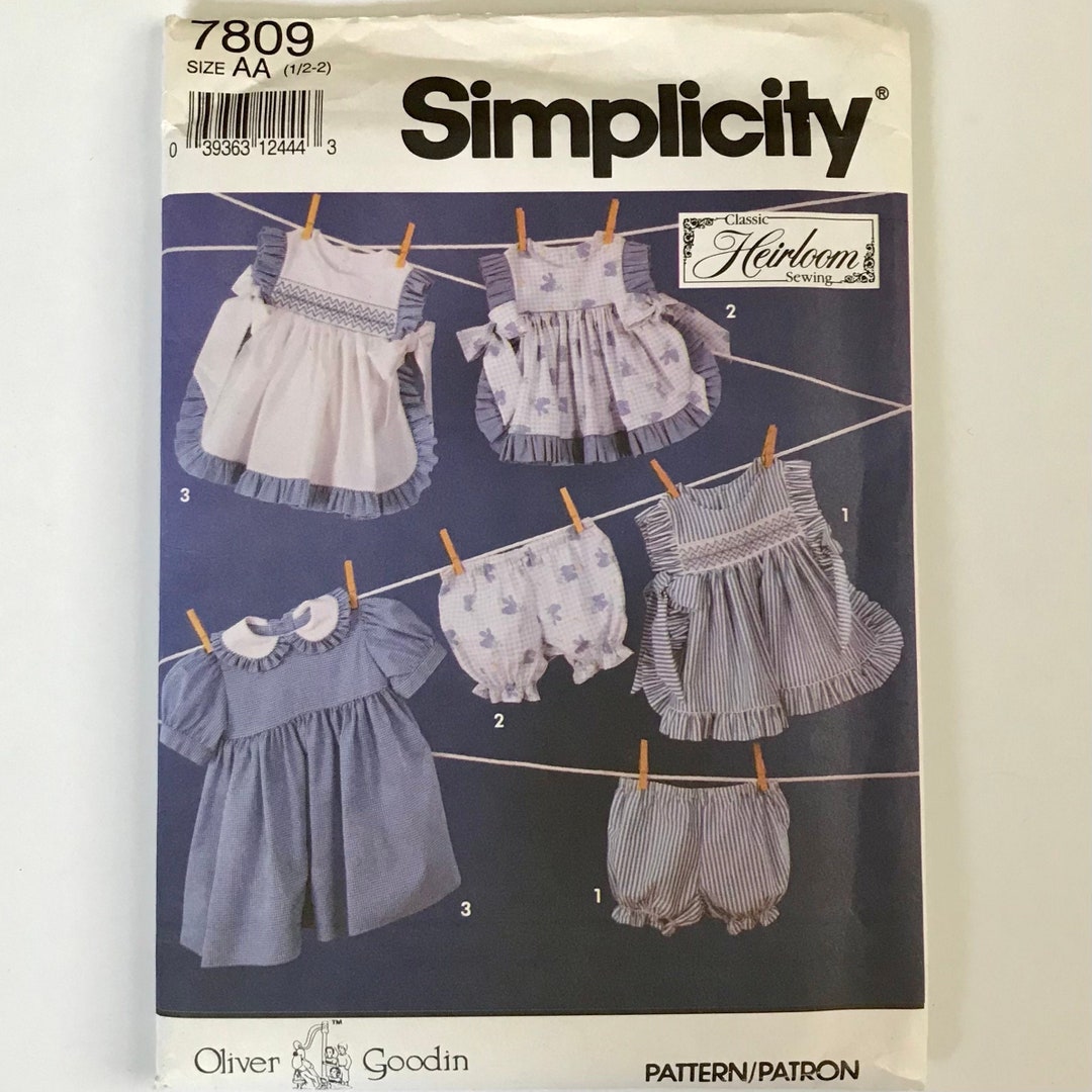 Simplicity 7809 Toddlers' Dress, Pinafore in Two Lengths & Panties ...