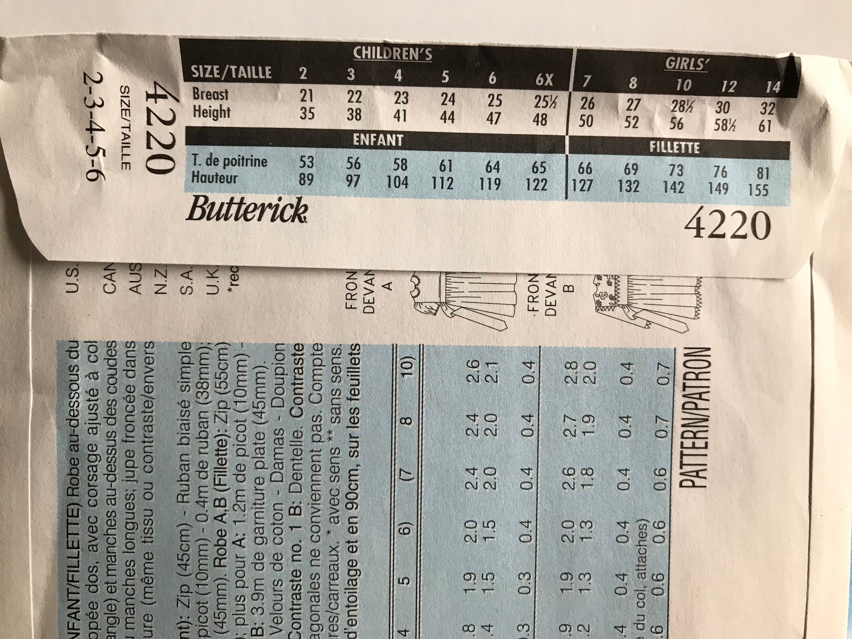 Butterick 4220 Children's/girls' Dress Pattern Sizes | Etsy