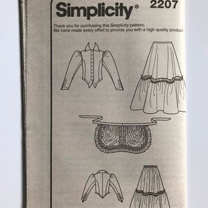 Simplicity 2207 Misses' Historical Victorian Steampunk Top & Bustle ...