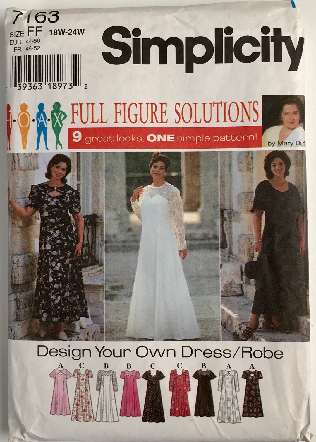 Simplicity 7163 Plus Size Dress With Princess Seams, Mid Calf, Ankle ...