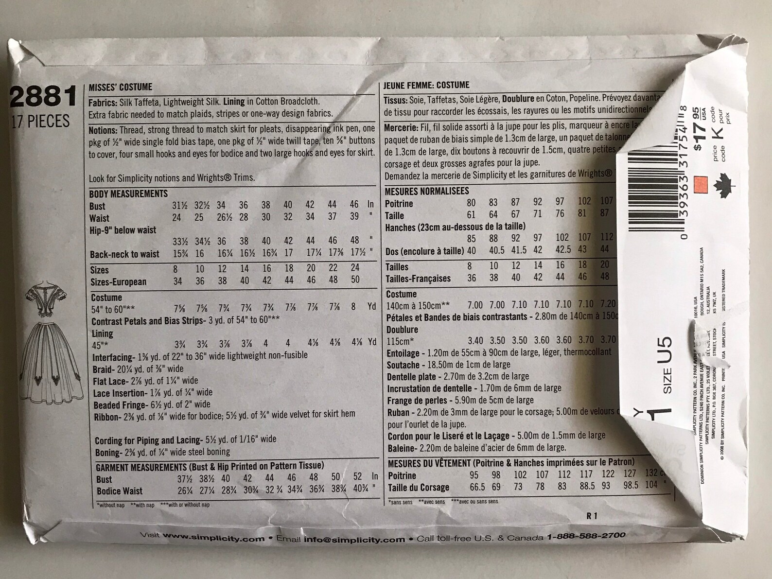 Simplicity 2881 Misses' Costume Pattern Civil War - Etsy