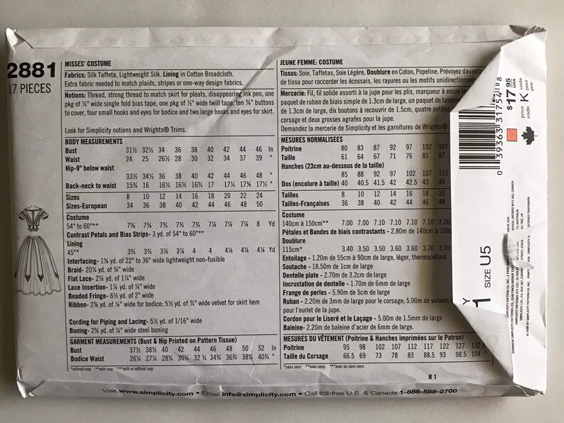 Simplicity 2881 Misses' Costume Pattern Civil War - Etsy