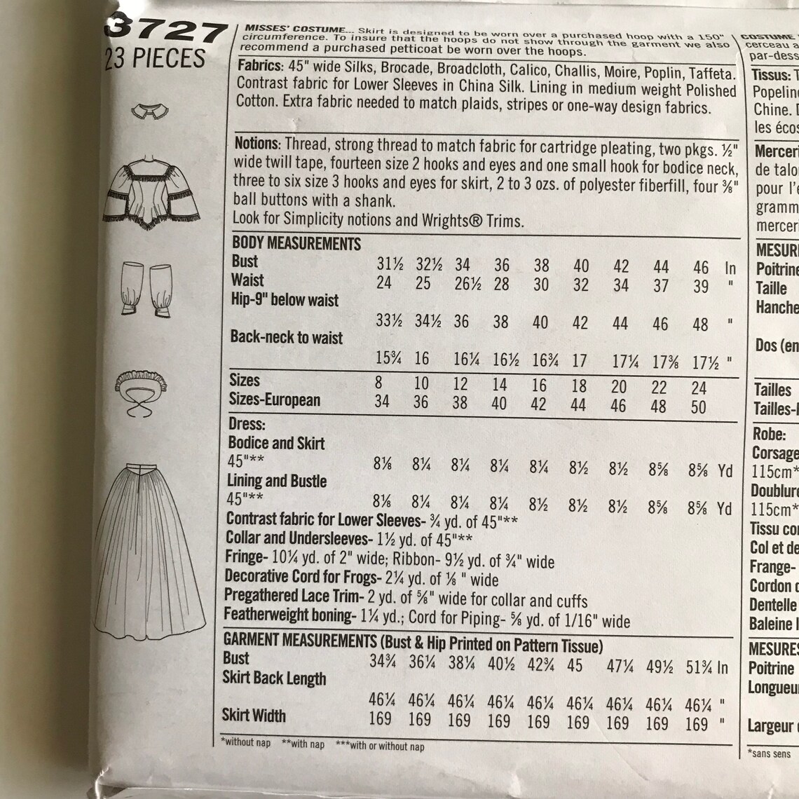 Simplicity 3727 Misses' Costume Pattern Civil War | Etsy