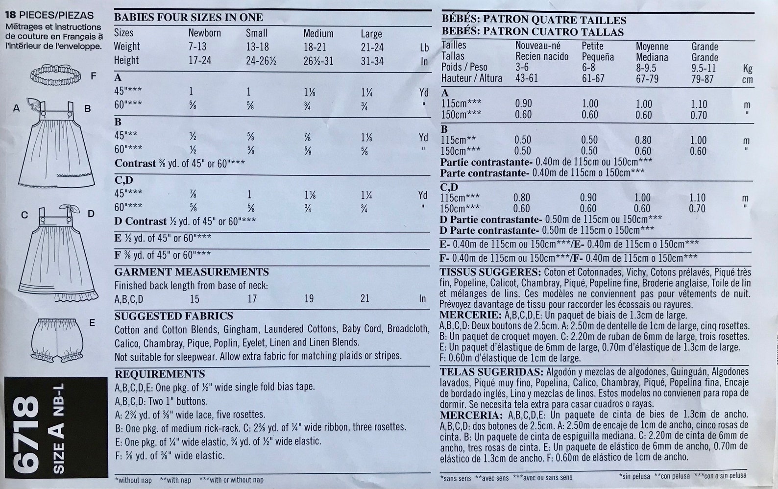 New Look 6718 Baby Dress Bloomers and Headband Pattern Sizes - Etsy