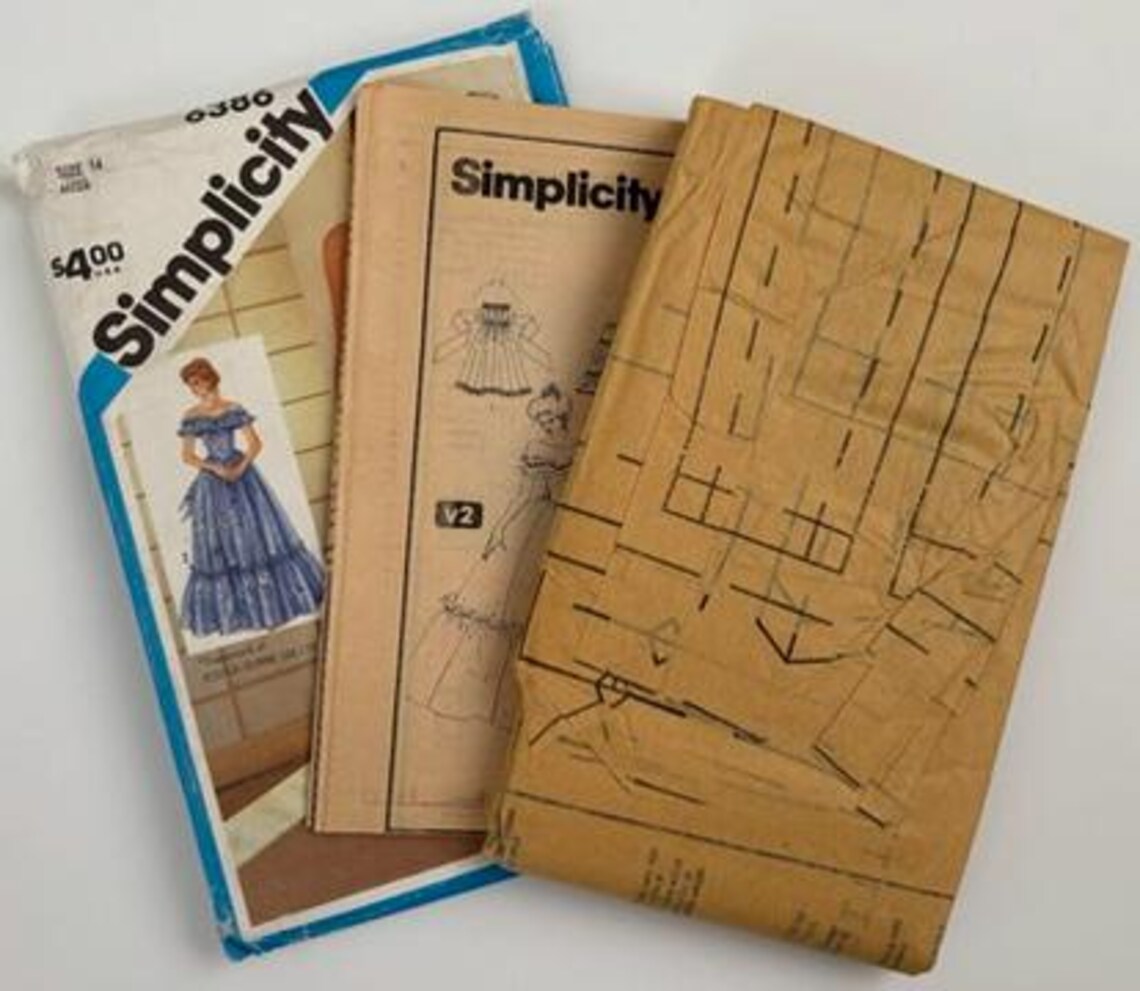 Simplicity 6386 80s Fitted Evening Gown and Petticoat in Two Lengths ...