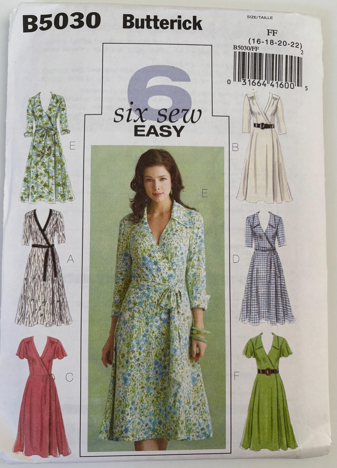 Butterick 5030 Dress, Belt and Sash: Semi-fitted, Flared, Wrapped Dress ...
