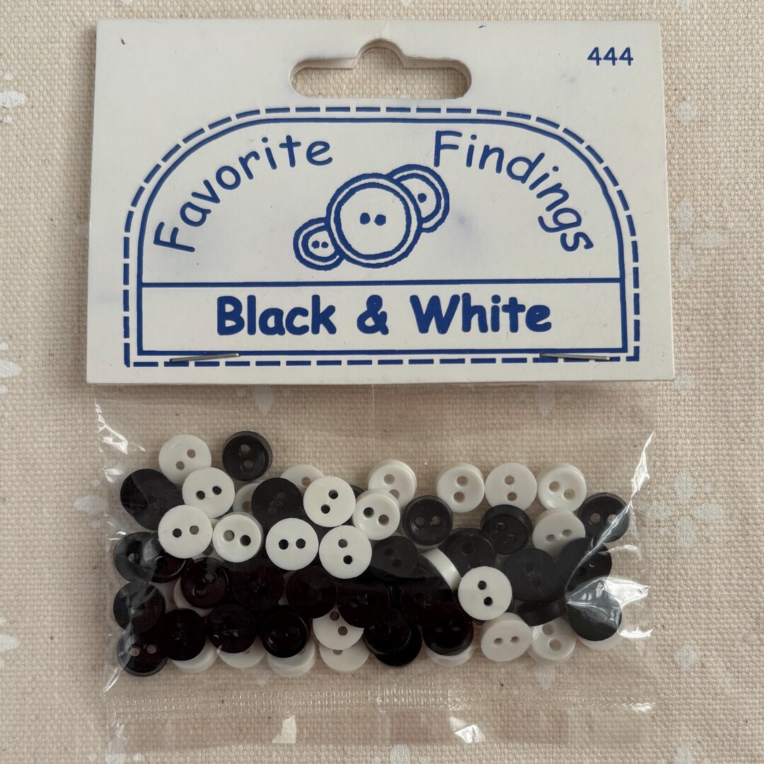 Tiny Buttons, Black and White 75 Pieces in Package by Favorite Findings ...